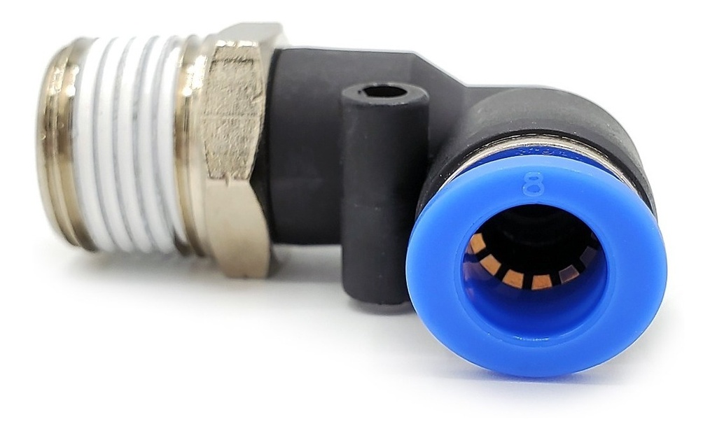 5 Pz De Conector/racor Rápido Neumático Codo 3/8 Npt X 8mm | Instrutek